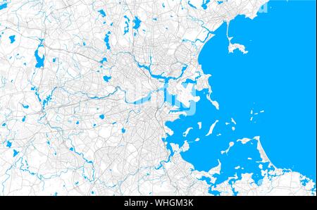 Modern City Map - Boston Massachusetts city of the USA with boroughs ...
