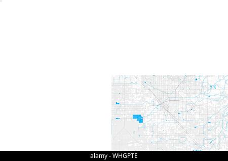 Modern City Map - Fresno California city of the USA with neighborhoods ...