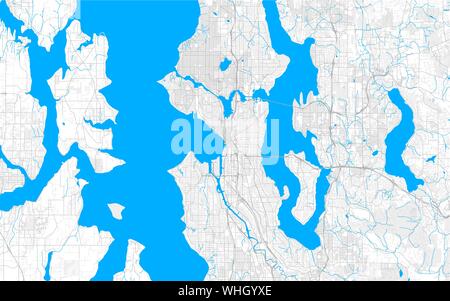 Modern City Map - Seattle Washington city of the USA with neighborhoods ...