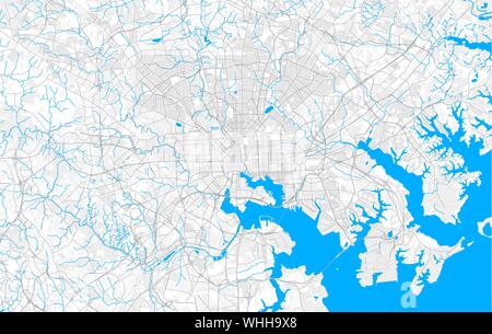 Baltimore map. Detailed map of Baltimore city administrative area ...