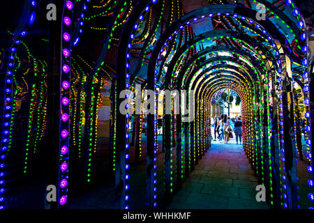 Tunnel of light and mirrors in the passage to Conduit Court in Covent ...