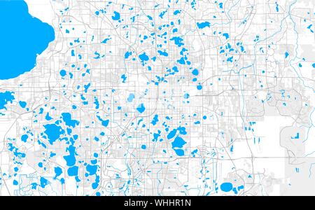 Modern City Map - Orlando Florida city of the USA with neighborhoods ...