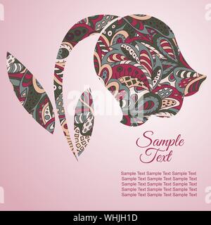 Doodle flower. Tulip. Zentangl drawing. Holiday card. Tenderness of ...