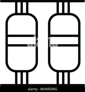 Outline style icon of a milk pasteurization tank representing dairy ...