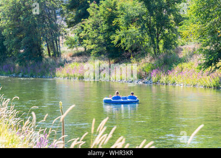 Tubing on the Penticton River, Penticton, British Columbia, Canada ...