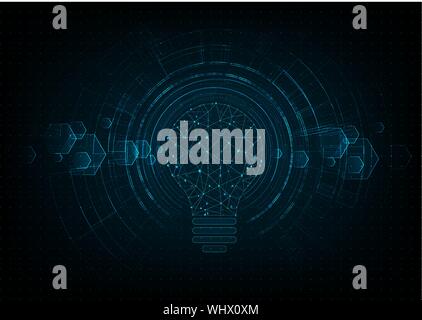 glowing lightbulb with circuit lines Stock Vector Image & Art - Alamy