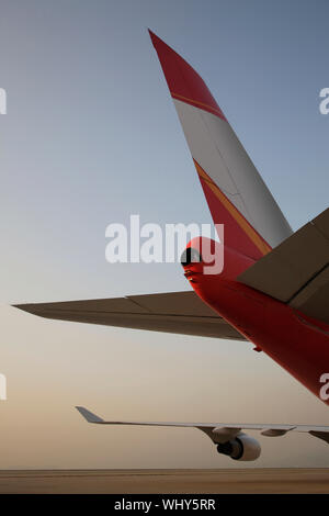 Rear part of stationary airplane Stock Photo - Alamy