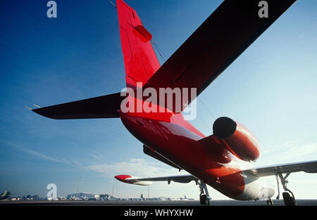 Rear view Westwind twin-engine jet aeroplane Stock Photo - Alamy