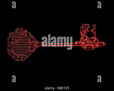 Encryption Key series. Composition of stylized key and number symbols ...