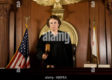 Judge forming a judgement in a courtroom Stock Photo - Alamy