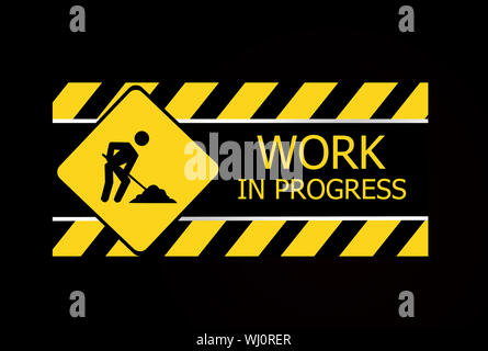 Yellow cone,work in progress signs Stock Photo - Alamy