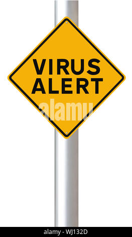 Virus Alert Sign on computer Stock Photo - Alamy
