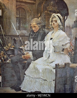 Book illustration representing the execution of Marie Antoinette the ...