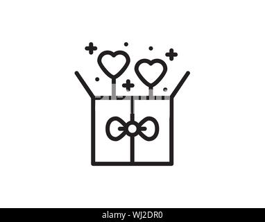 Gift box icon outline vector. Happy delight. Person fun Stock Vector ...