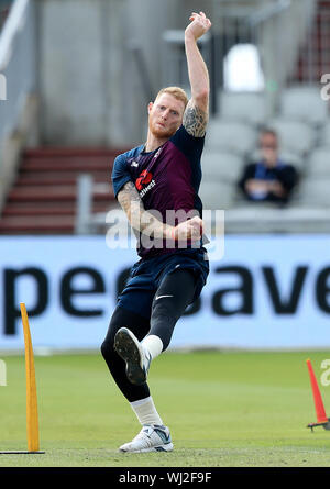 Ben Stokes (c) of England bowls during the NRMA Insurance Ashes First ...