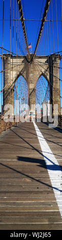 Vertical view of Brooklyn Bridge in New York City Stock Photo - Alamy