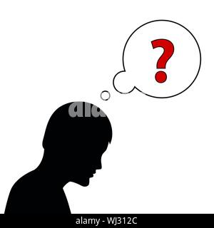 cartoon worried man with thought bubble Stock Vector Image & Art - Alamy