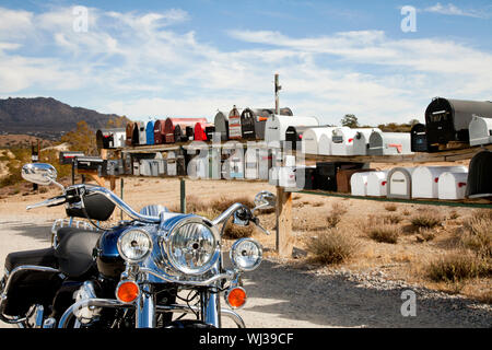 Motorcycle in front of rural mailboxes Stock Photo - Alamy