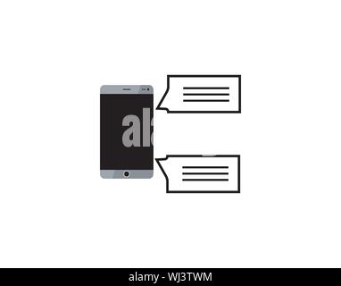 Vector smartphone UI online interaction flat icon Stock Vector Image ...