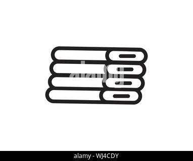 Folded towel icon outline vector. Fabric cloth. Textile clean Stock ...