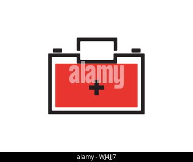 first aid kit health glyph icon vector illustration Stock Vector Image ...