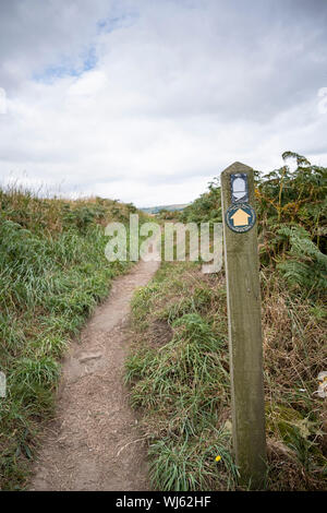 Cleveland way sign, near Staithes, North Yorkshire, England, UK Stock ...