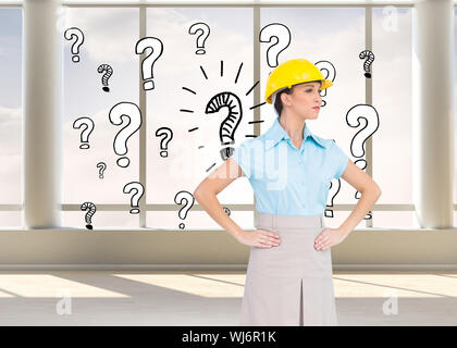 Composite image of serious attractive architect posing Stock Photo - Alamy
