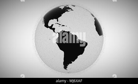 The rotating planet Earth. Design. A black background with the Earth ...