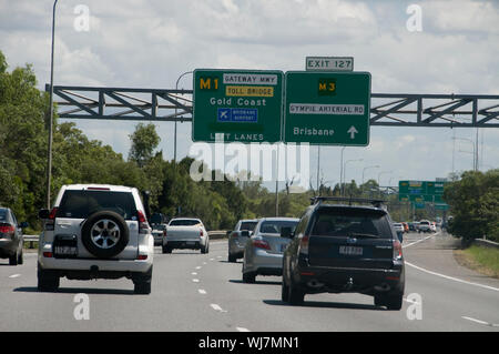 A gantry on the M1 also known as the Bruce Highway in Queensland ...