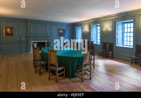 Blue Room inside the historic Wren Building on the campus of the ...