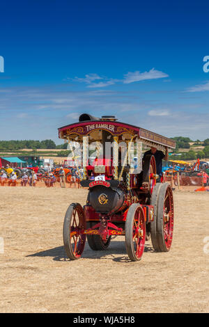 A Garrett showmans's engine 'The Rambler' at the 2018 Low Ham Steam ...