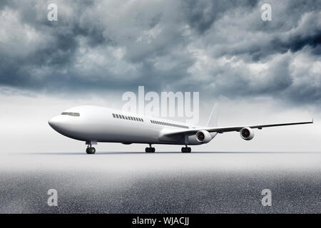 3D plane standing on the ground Stock Photo - Alamy