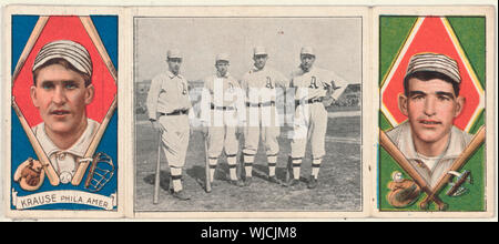 Harry Krause-Ira Thomas, Philadelphia Athletics, baseball card portrait ...