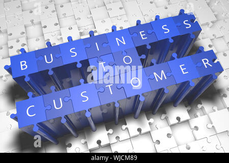 Business to customer - puzzle 3d render illustration Stock Photo - Alamy