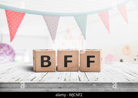 BFF For Best Friends Forever made of golden inflatable balloon letters ...