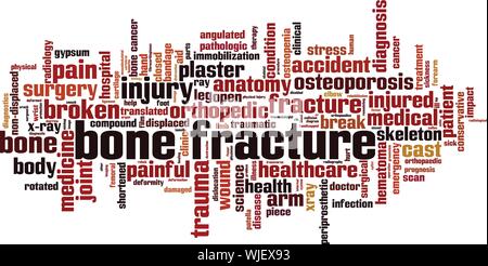 Bone fracture word cloud concept. Collage made of words about bone ...