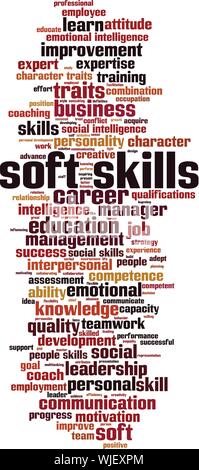 Soft skills word cloud concept. Collage made of words about soft skills ...