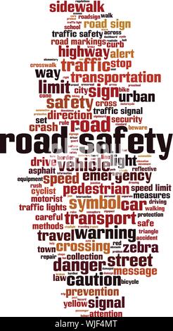 Traffic safety word cloud concept. Collage made of words about traffic ...
