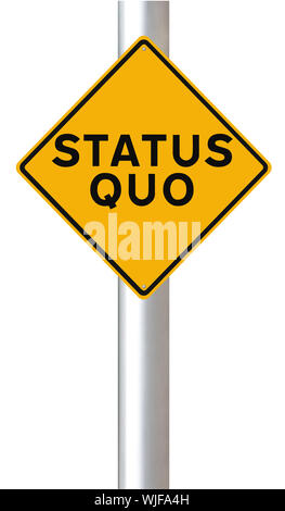Status quo or change road sign on sky background Stock Photo - Alamy