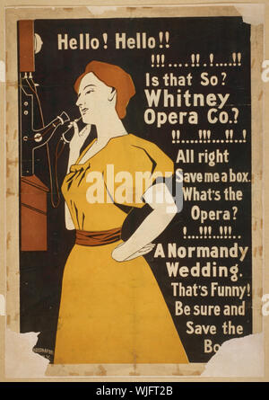 Whitney Opera Co. poster. Color lithograph ca. 1900 Stock Photo - Alamy