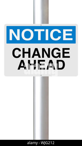 Changes ahead message on road sign Stock Photo - Alamy