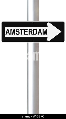 Dutch road sign: one-way road Stock Photo - Alamy