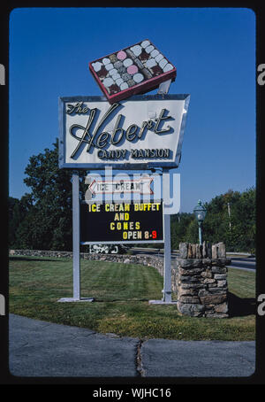 Herbert Candy Mansion sign, Route 20, Shrewsbury, Massachusetts; ca ...