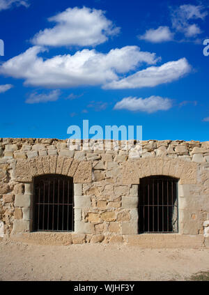Tabarca Island battlement fort masonry wall detail Stock Photo - Alamy