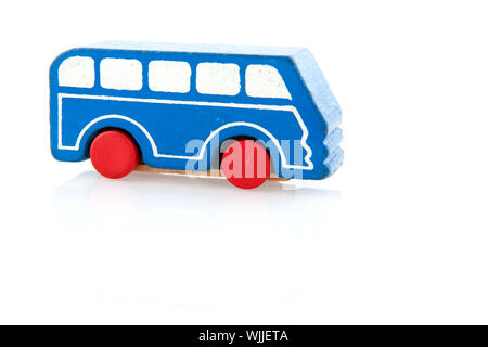 Old blue bus isolated over white with clipping path Stock Photo - Alamy