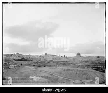 Hill of Ophel and south city wall Temple area Jerusalem ca. 1898-1914 ...