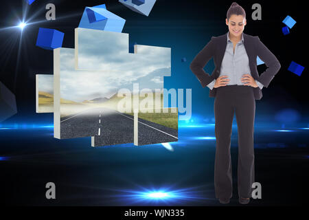 Futuristic background of cubic on black background. Animation. Neon ...