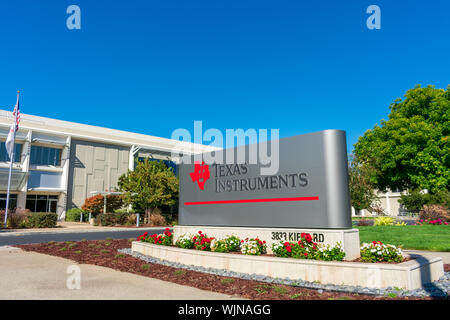 Texas Instruments sign at the semiconductors company office in Silicon ...