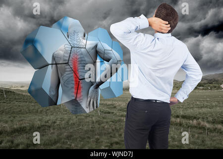 Skeleton scratching head Stock Photo - Alamy