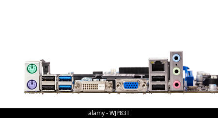 Connector of computer motherboard, back side computer port isolated on ...